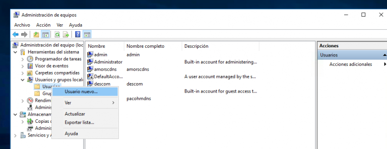 Gestión De Usuarios Y Grupos En Windows Server